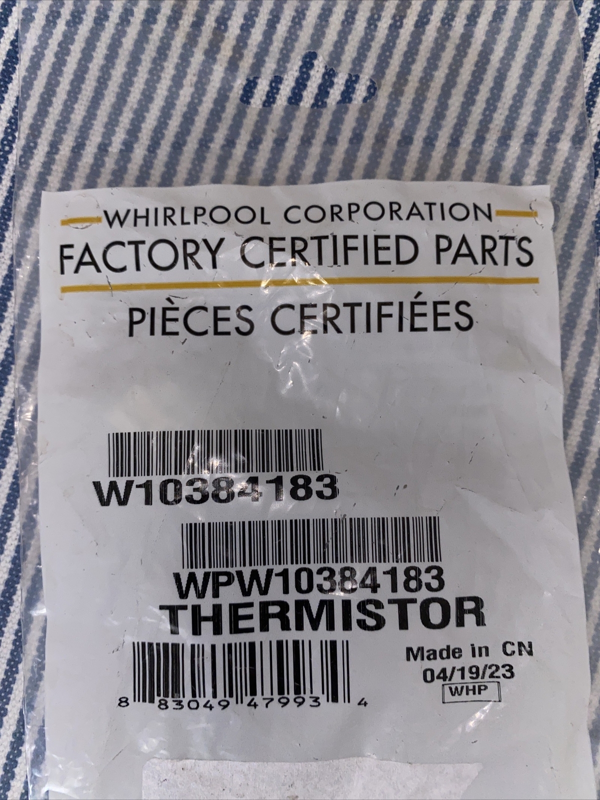 Whirlpool W10384183 Refrigerator Temperature Sensor for sale online | eBay