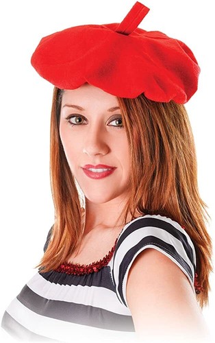 Unisex Men Women Red French Beret Fancy Dress Hat | eBay