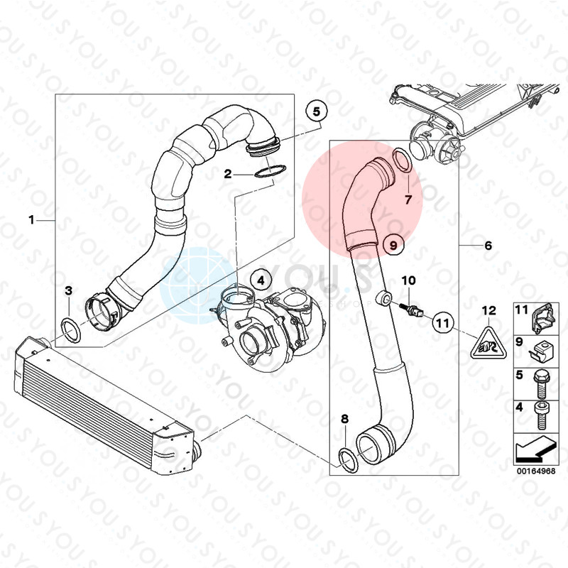 For BMW 3er E46 330d 330xd 330cd - Turbo Air Intake Hose - 11617799398 ...