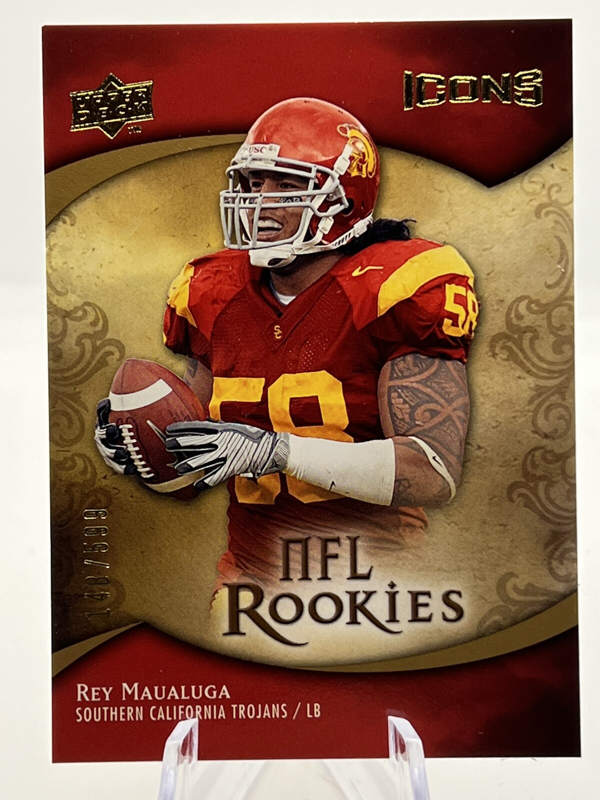 2009 Upper Deck Icons Rey Maualuga #155 NFL Rookies 148/599 RC Bengals ...