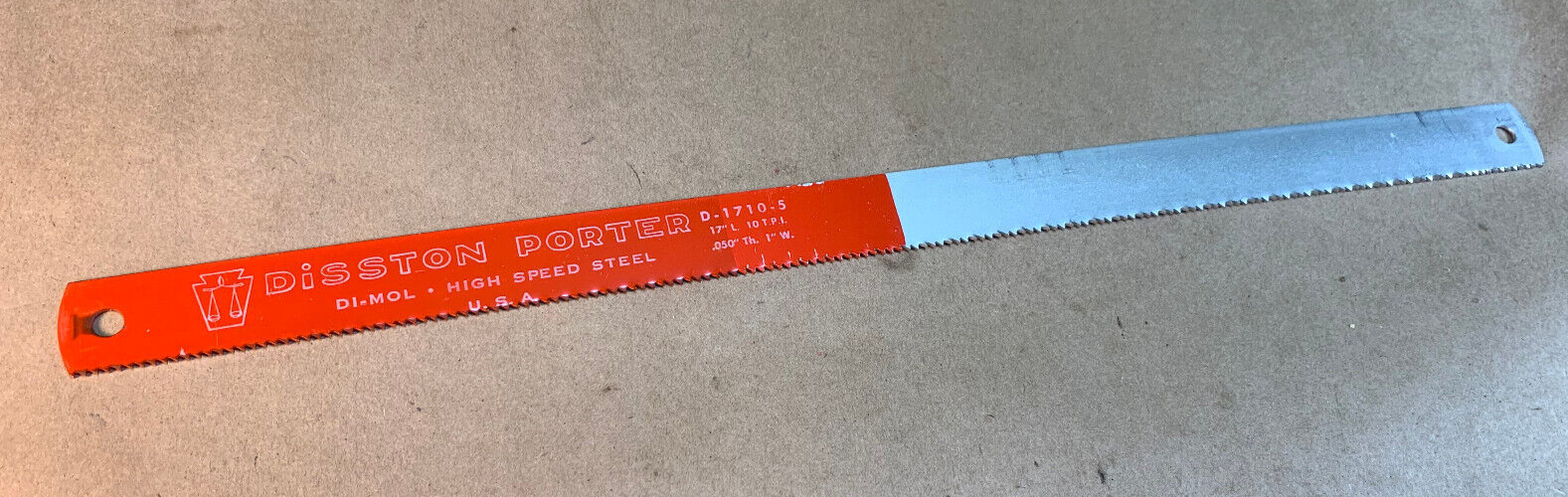 NOS Disston 17" Power Hack Saw Blade D-1710-5 .050" 1" 10TPI - MADE IN ...
