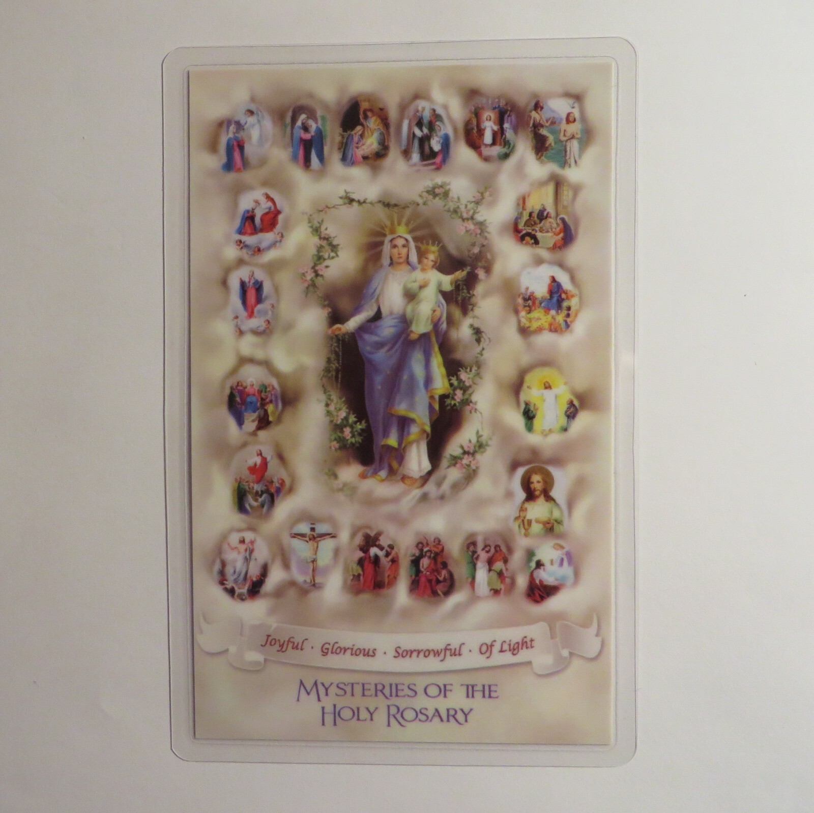 The Mysteries of the Rosary (Large Print) - Laminated Holy Card | eBay