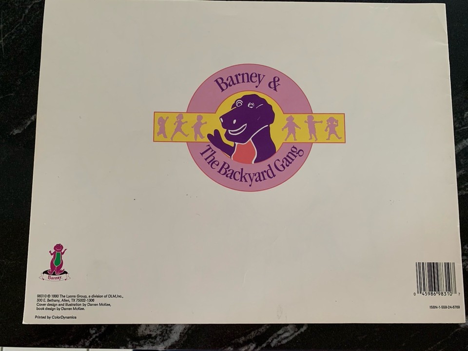 Barney The Dinosaur Vintage Coloring Book 1990 | eBay