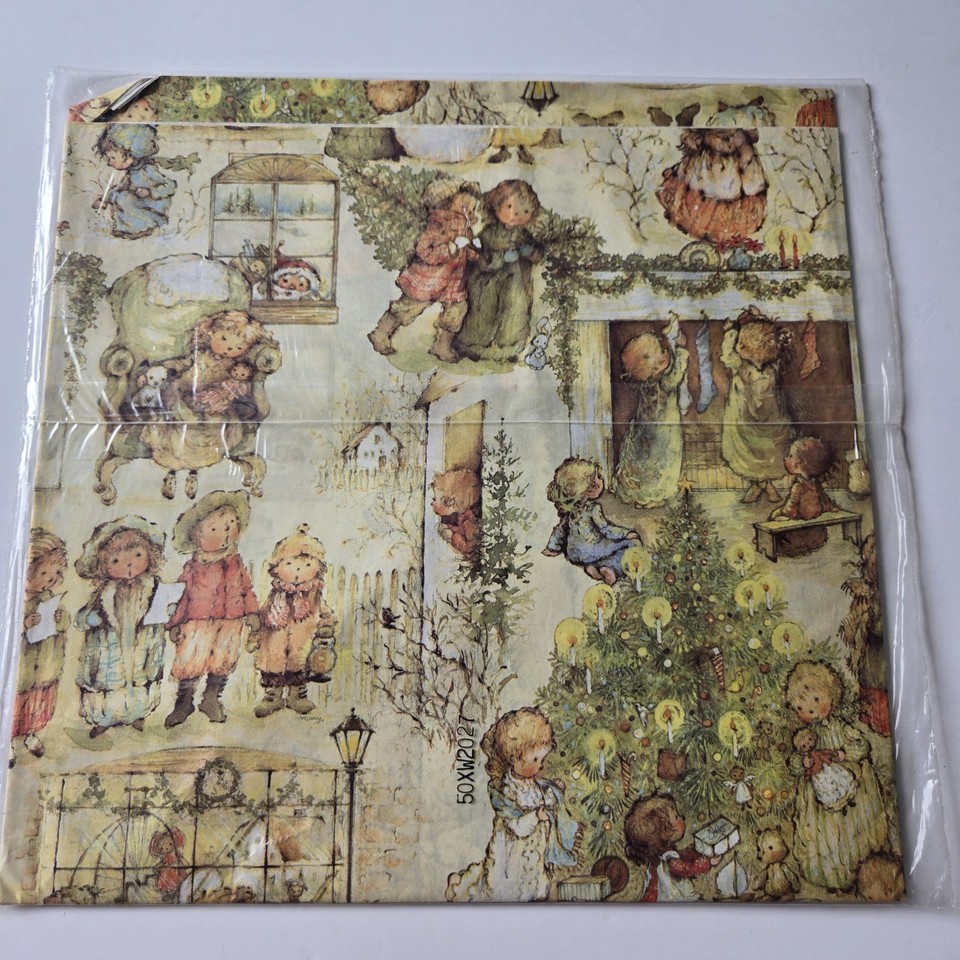 Vintage Hallmark Mary Hamilton Wrapping Paper Gift Wrap Christmas NIP ...