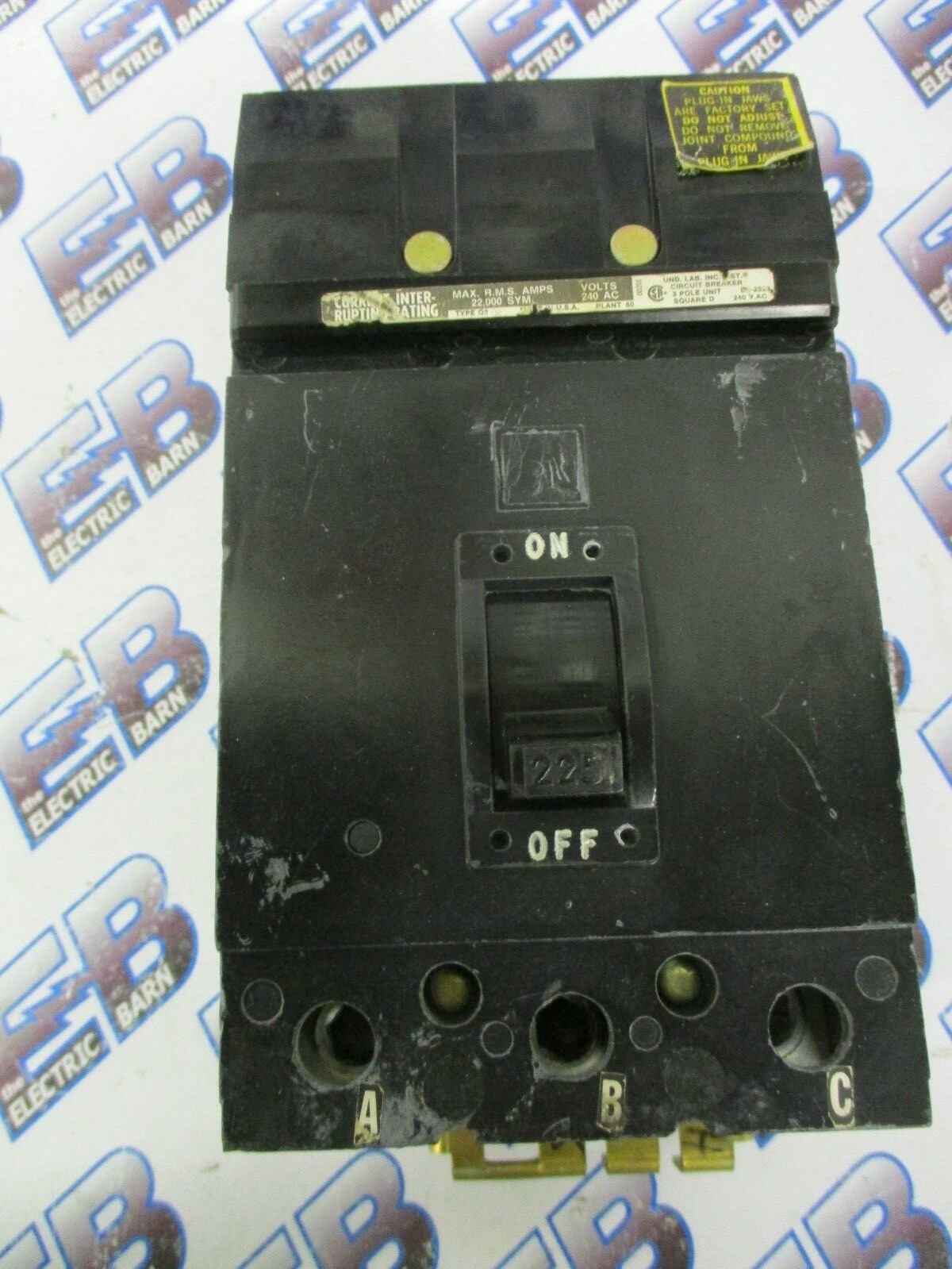 Square D Q232225H, 225 Amp, 240 Volt, 3P, 22K, Black, ILINE Breaker ...