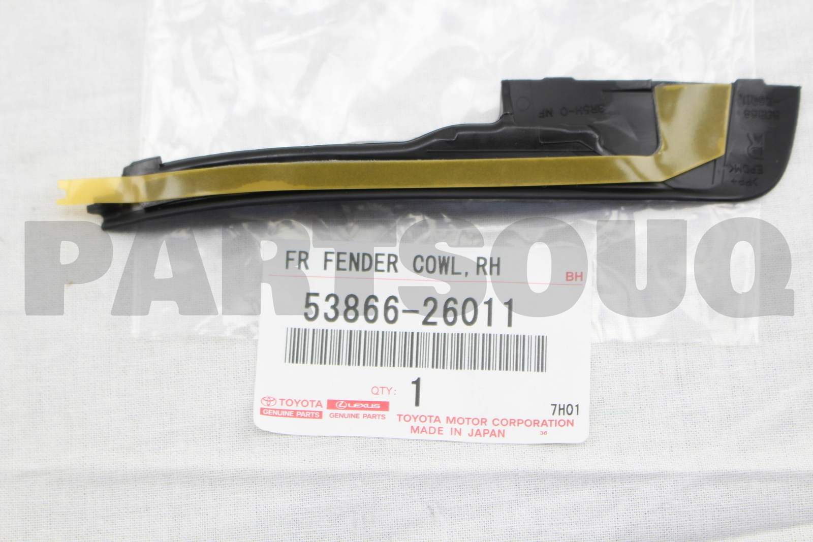 5386626011 Genuine Toyota SEAL, FRONT FENDER TO COWL SIDE, RH 53866 ...