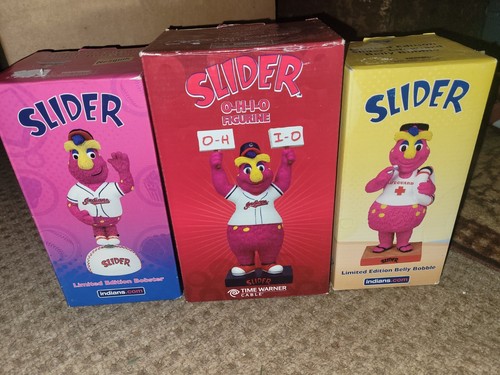4pc lot CLEVELAND INDIANS SLIDER Mascot bobblehead Bobster,Lifeguard ...