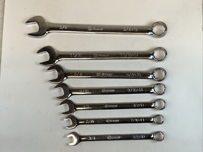 KOBALT 7pc Polished SAE Combination Universal Wrenches, 3/8in. - 3/4in ...