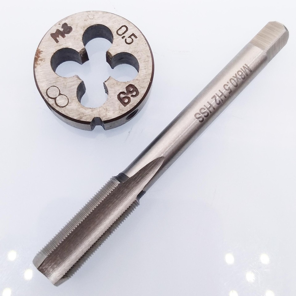 HSS M8 x 0.5mm Tap & M8 x 0.5mm Die Metric Thread Right Hand | eBay