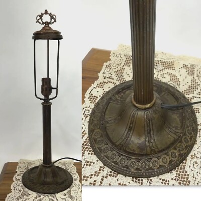 Antique Vtg MILLER Converted Gas Table Lamp Arts & Crafts Victorian ...