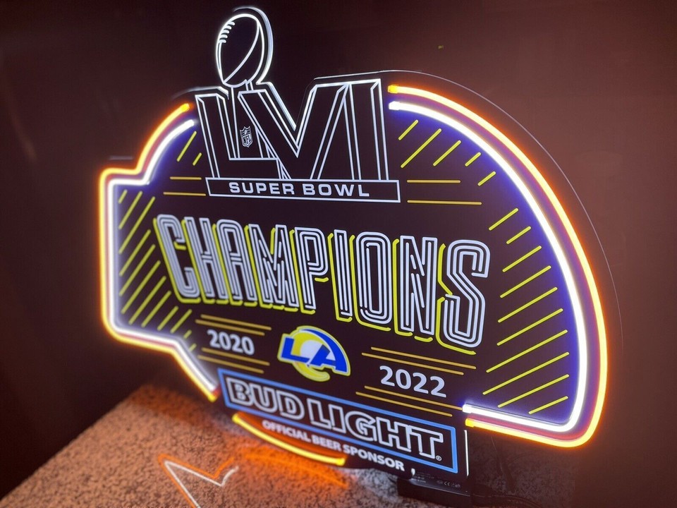 Los Angeles Rams Champions LED B 24"x20" Neon Light Sign Lamp HD Vivid ...