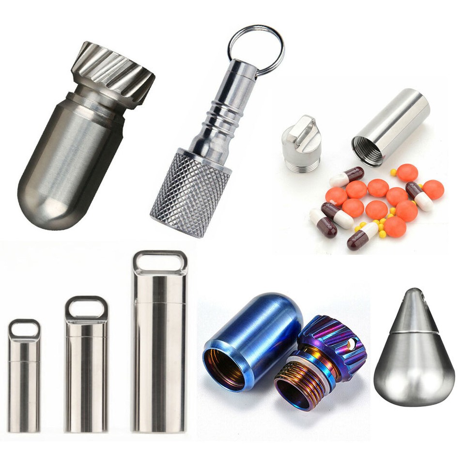 EDC Pill Case Capsule Medicine Outdoor Tool Organizer Pendant Necklace ...