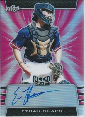 2019 Leaf Metal Draft Baseball ETHAN HEARN #BA-EH1 Pink Autograph 9/20 ...