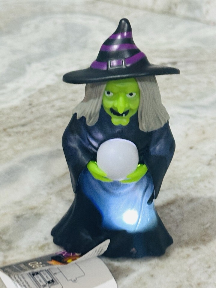 Motion Activated Witch 6" Multi-Color Lights Cackling Halloween ...