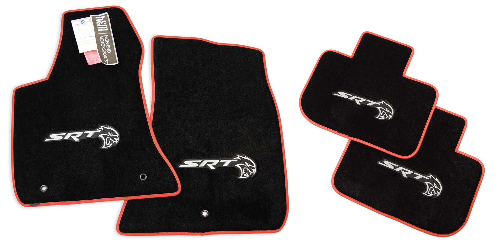 HELLCAT Charger SRT HELLCAT Floor Trunk Mats Red Trim ULTIMAT 2PLY 32oz ...