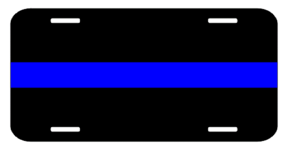 Thin Blue Line Metal License Plate Police officer License Plate 6" x 12 ...
