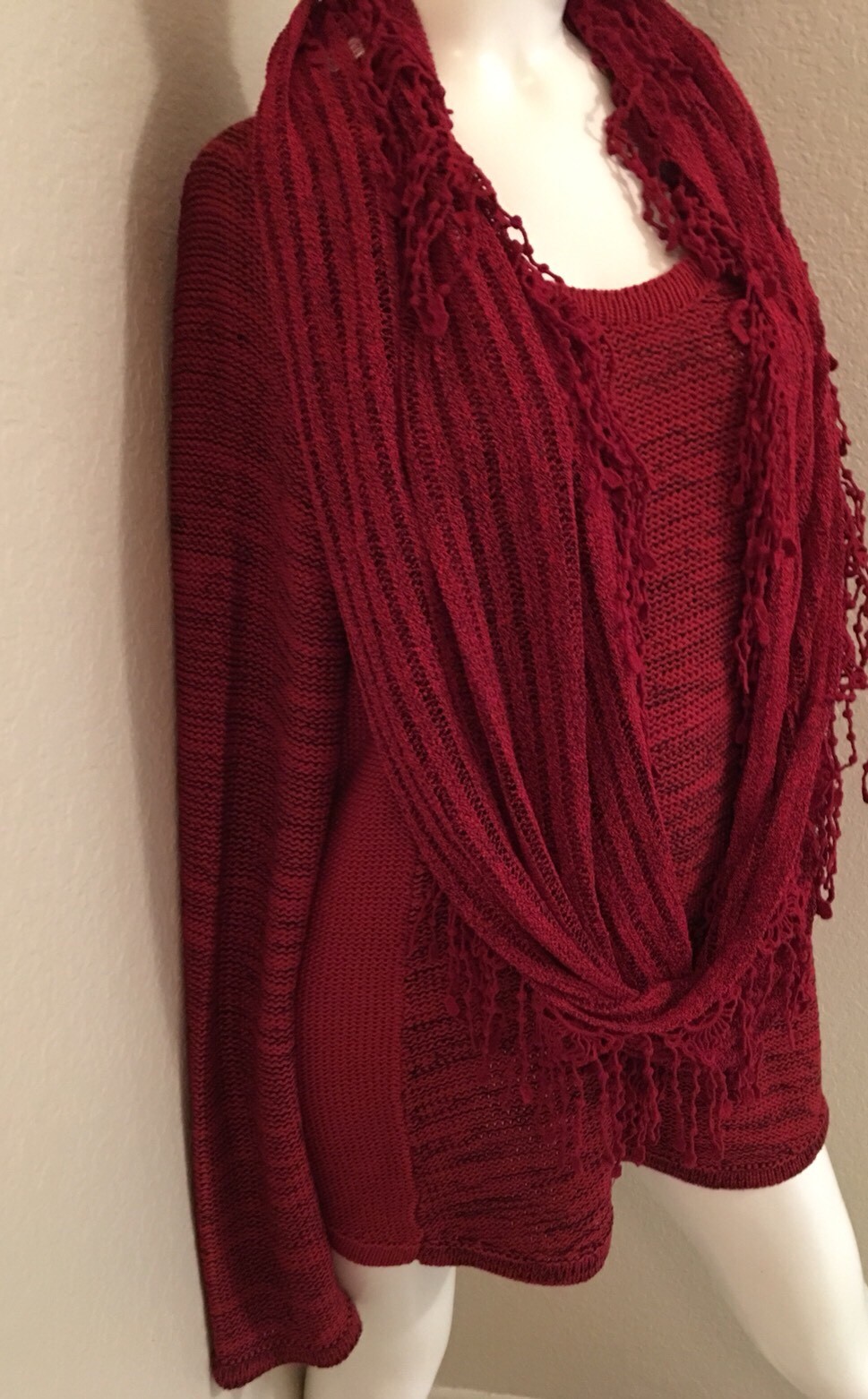 NWT Style & Co Women's Red Sweater Size XL (2) Piece Come W/Scarf | eBay