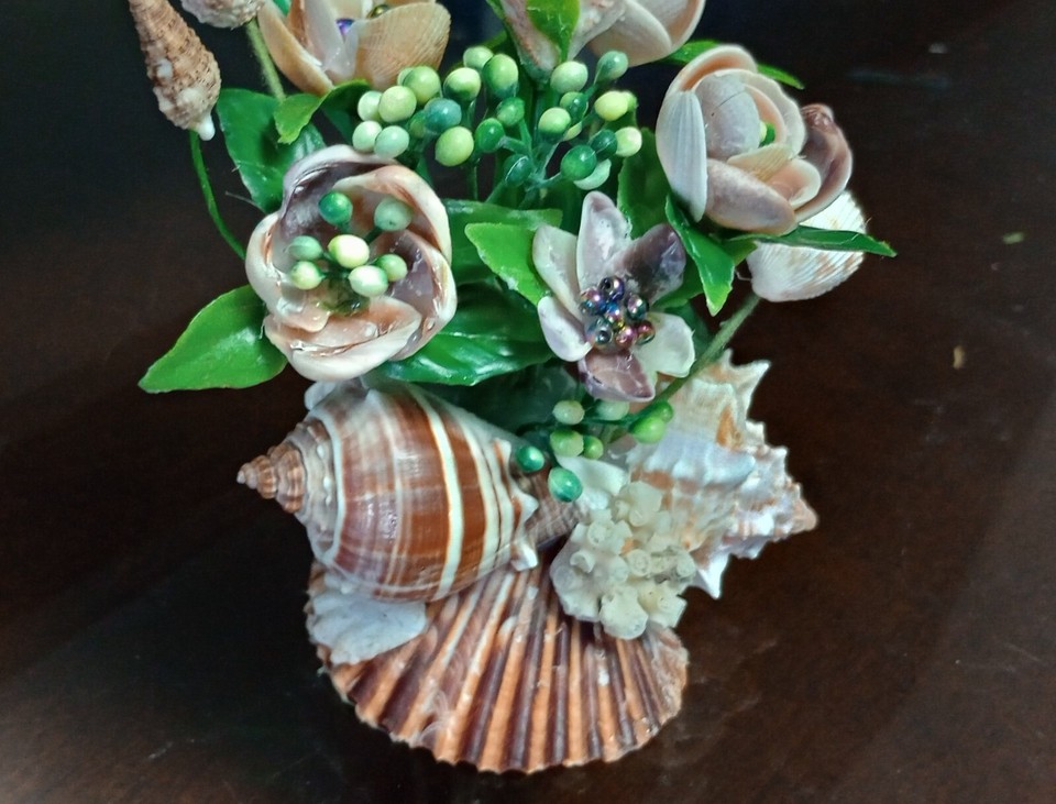5"/5" Seashells Flowers, Beautiful gift for any holiday. Coastal home decor | eBay
