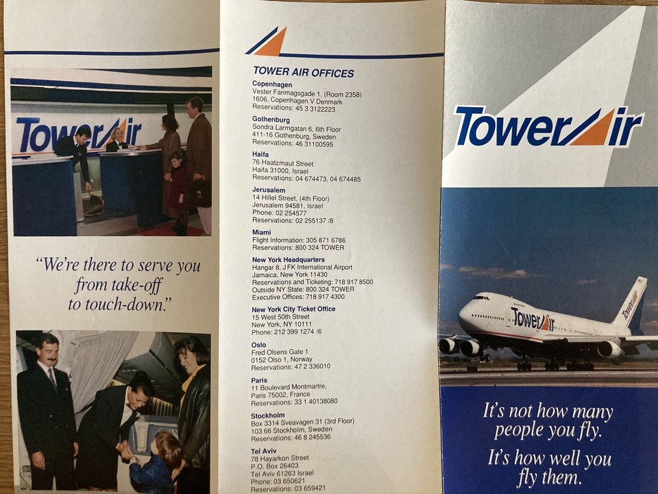 1980s TOWER AIR PROFILE BROCHURE B747 STEWARDESS | eBay