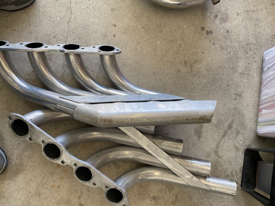 BBChevy Rewarder Boat Ceramic Coated Zoomie Headers W/Exhaust Covers ...