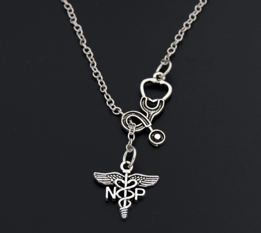 New Stethoscope Nurse Practitioner NP Gift Graduation Lariat Necklace ...
