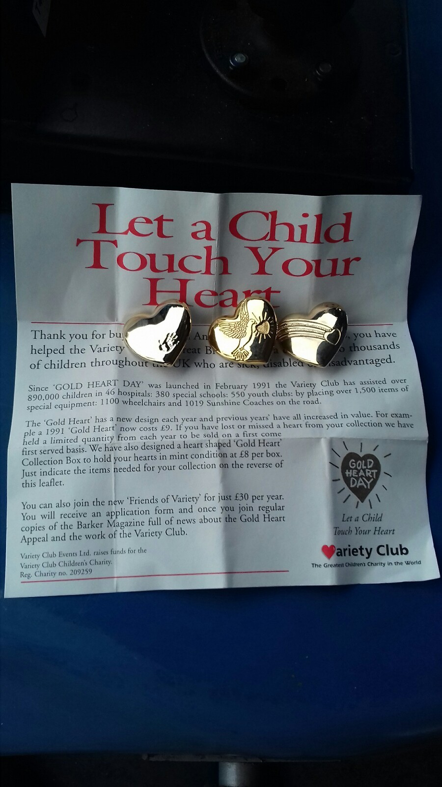 Variety Club Heart Badges x3 | eBay UK