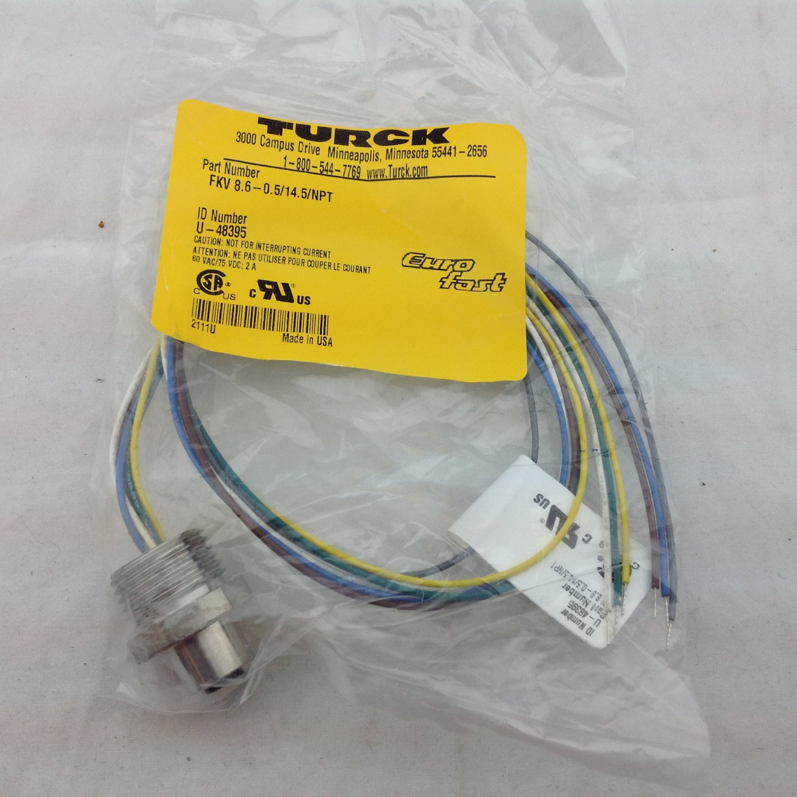 Turck U-48395 FKV 8.6-1.5/14.5/NPT Cable for sale online | eBay