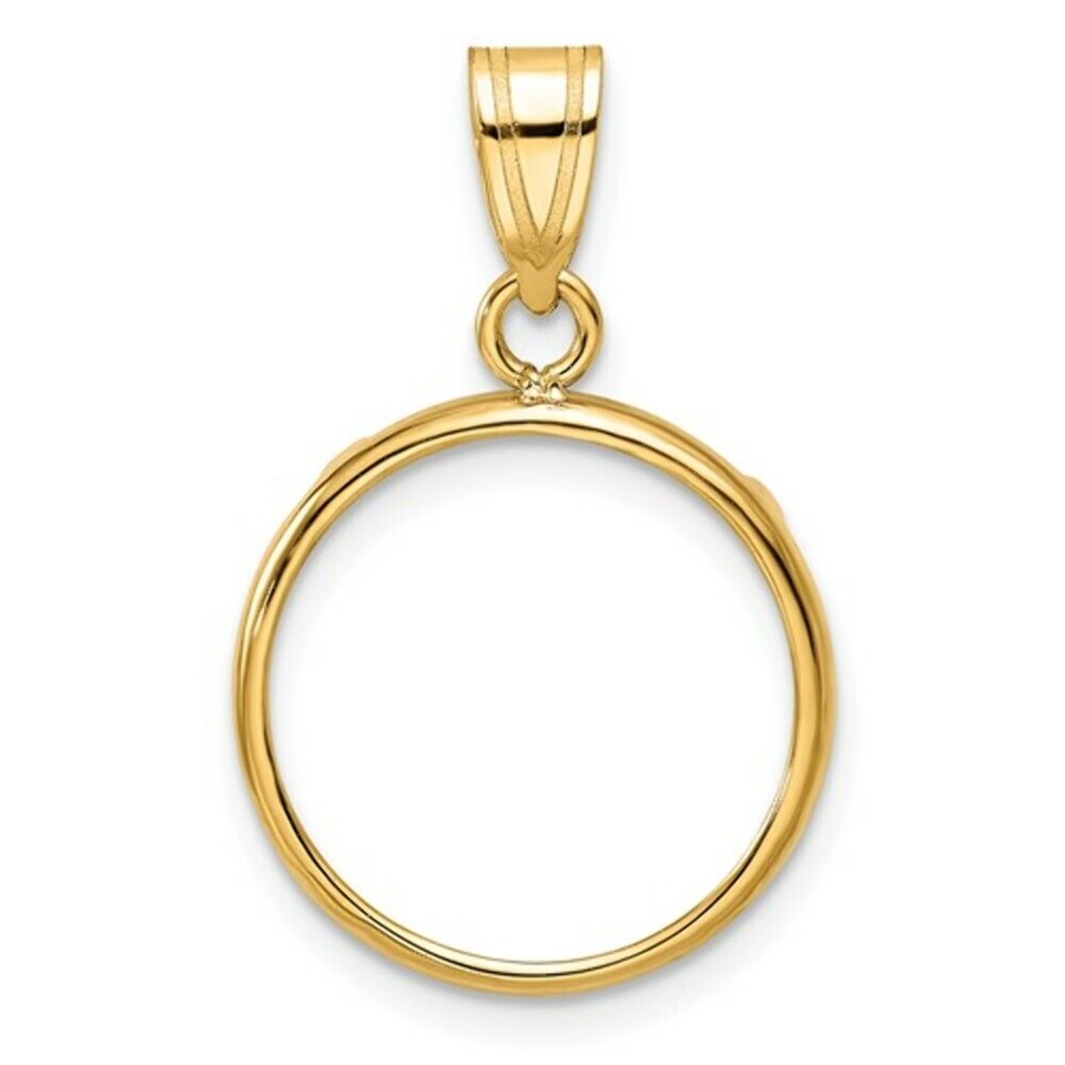 Gold Coin Bezel Pendant Mounting in 10K Yellow Gold - 13mm - 39.5mm ...