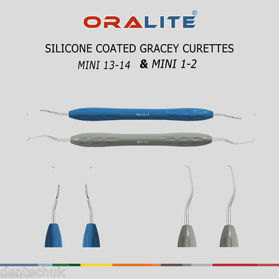 GRACEY CURETTE MINI 13/14 +MINI1/2 SET SILICONE COATED PERIODONTAL ...