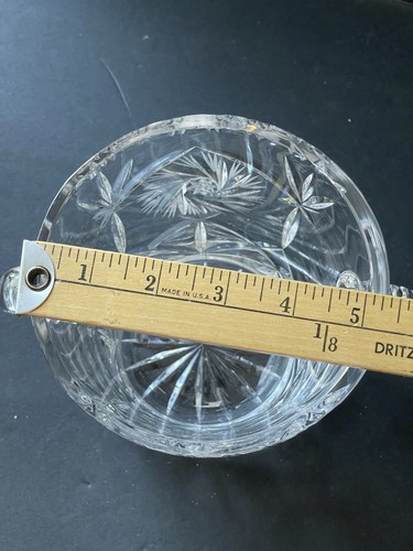 Vtg. Cut Crystal Ice Bucket Whirling Pinwheel Star Of David Cocktail ...