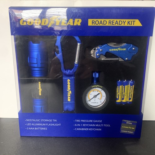 Goodyear Road Ready Kit Flashlight Batteries Tire Guage Multi Tool ...