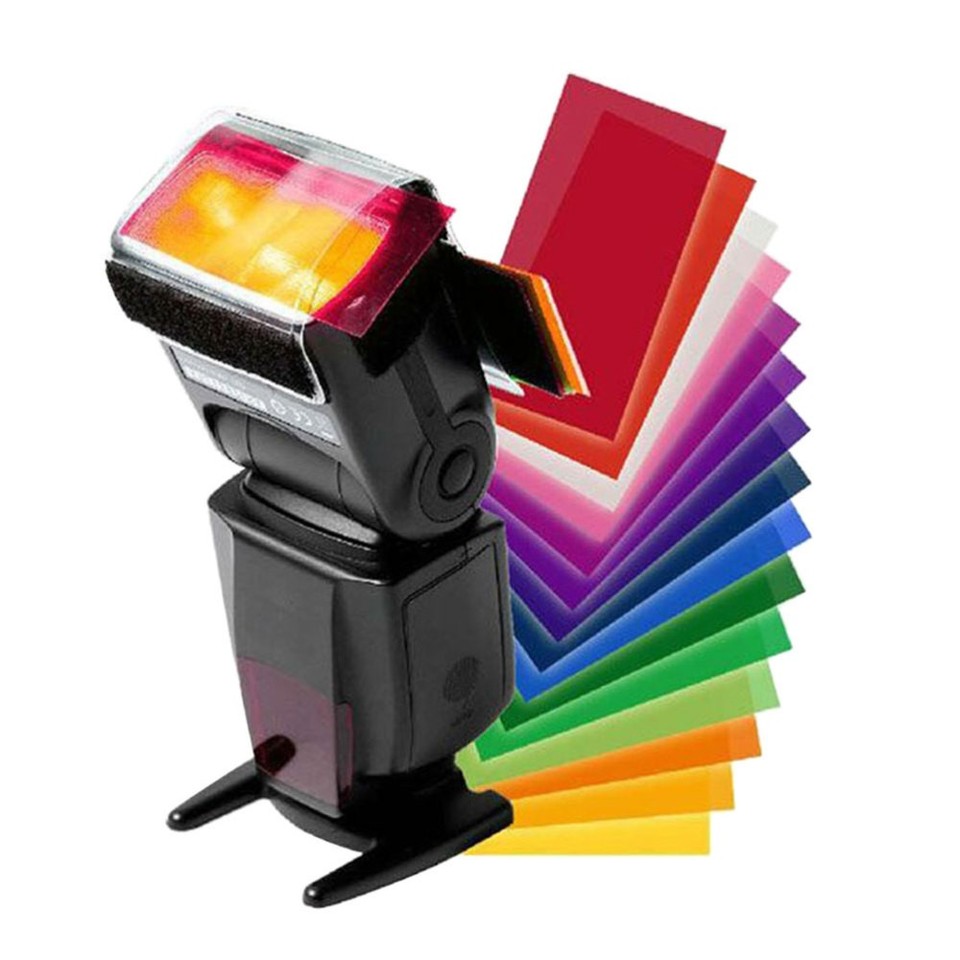 2 Set/24 Camera Flash Filters Correction Gel Light Colour Gels ...