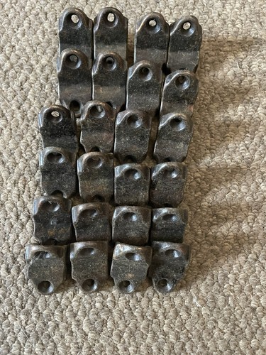 24 Antique Cast Iron Coppered Stair Carpet Clips + 24 Brackets ...