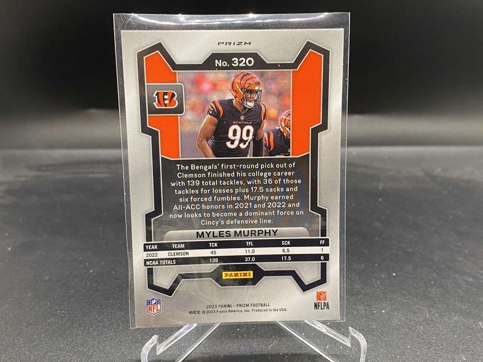 Myles Murphy 2023 Prizm Neon Green Pulsar #320 Clemson Bengals RC ...