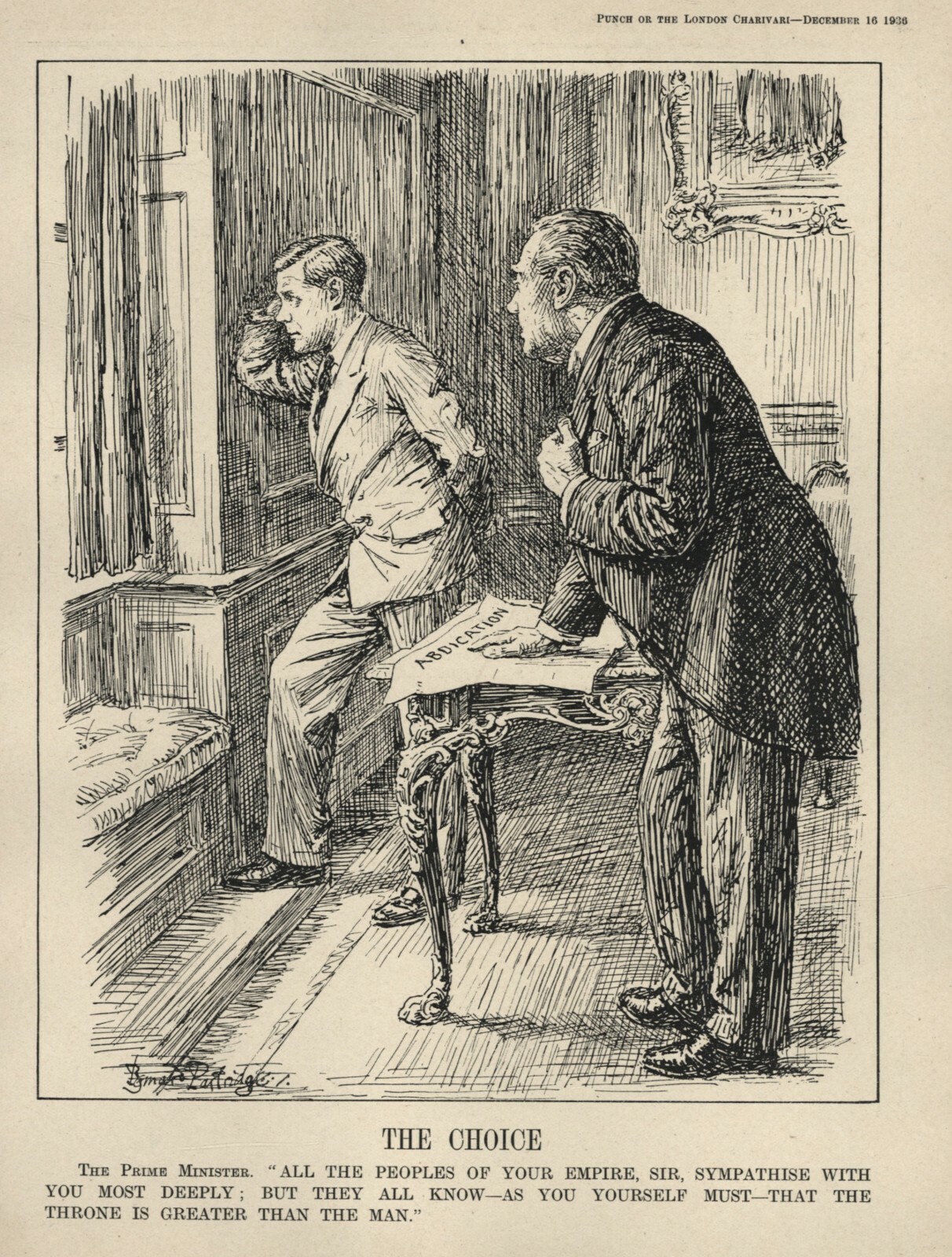 1936 PUNCH Cartoon KING EDWARD VIII - Baldwin - ABDICATION CRISIS - W ...