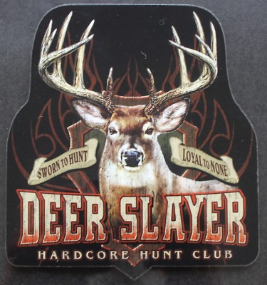 Hunters Deer Slayer Hunt Club Decal colorful Die Cut Car Sticker Loyal ...