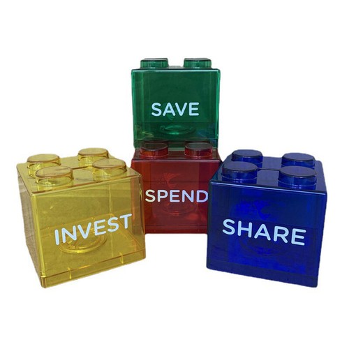 Building Block Money Box Saving Box Plastic Block Piggy Bank Coin ...