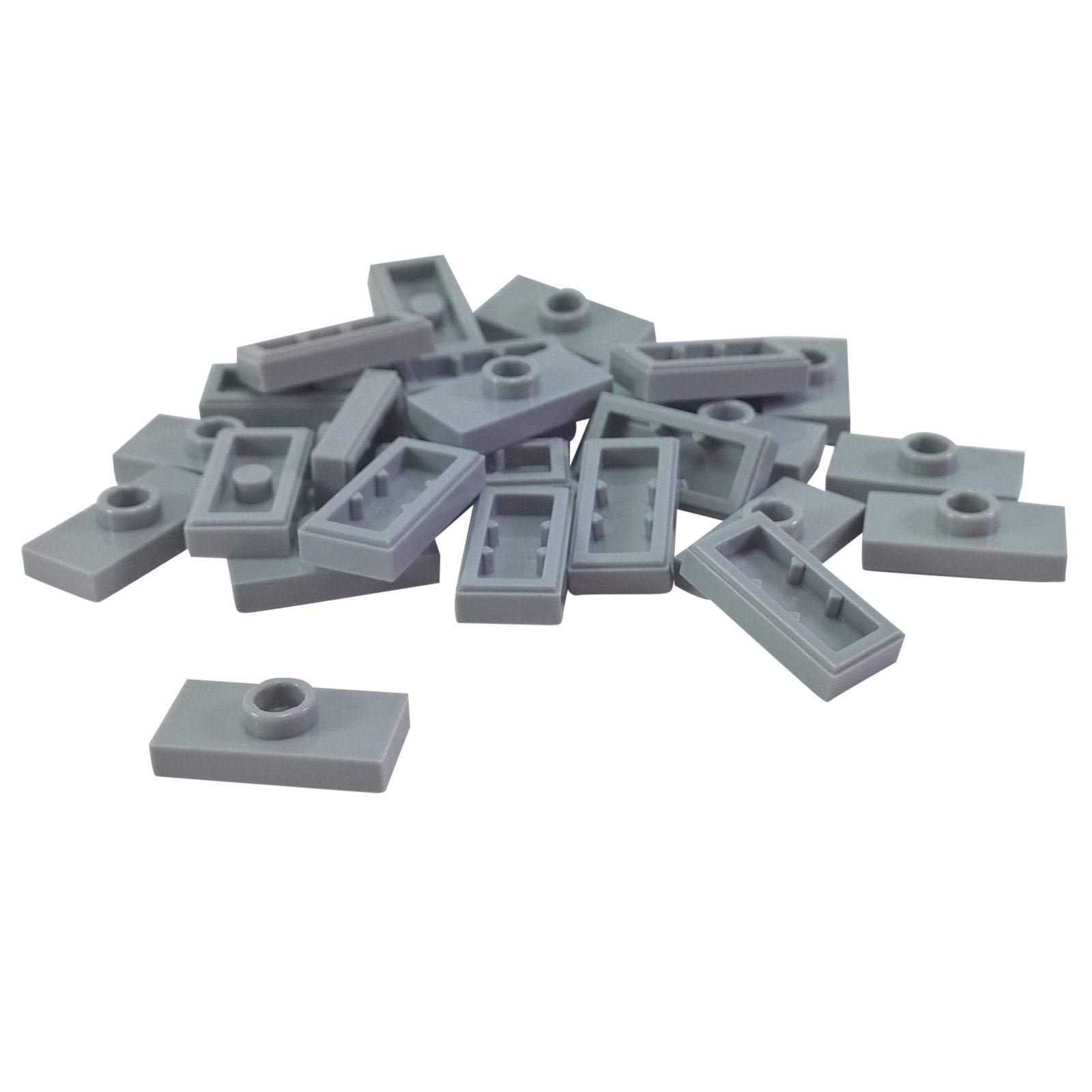 25 NEW LEGO Plate, Modified 1 x 2 with 1 Stud Light Bluish Gray | eBay
