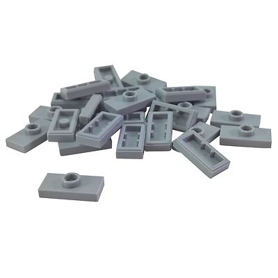 25 NEW LEGO Plate, Modified 1 x 2 with 1 Stud Light Bluish Gray | eBay