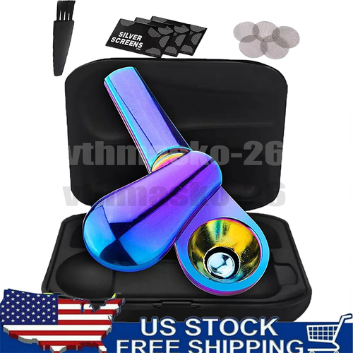 4'' Stainless Steel Magnetic Spoon Tobacco Smoking Metal Pipe + 15 ...