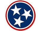 ROUND Tennessee 3 Stars Logo Sticker Decal Flag TN | Graphic