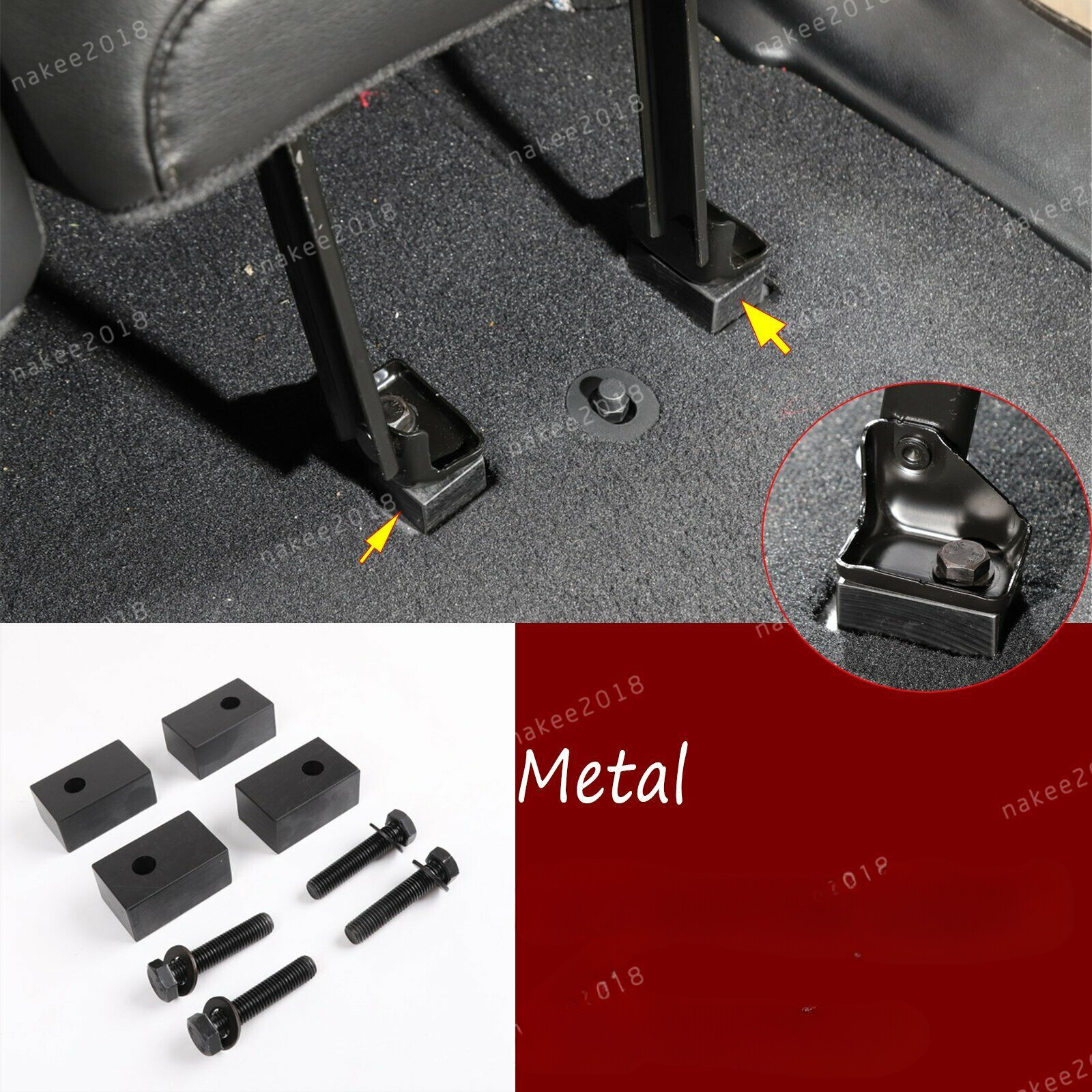 12×Metal Car Rear Seat Adjustment Kit For Jeep Wrangler JL 2018-2020 ...