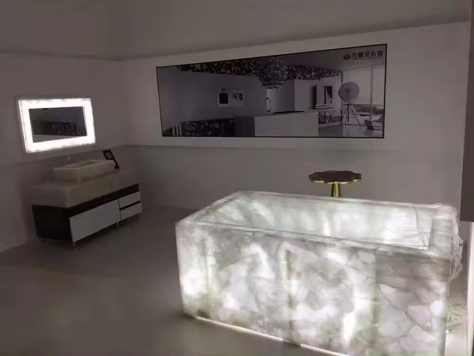 White Crystal Quartz Semiprecious Gemstone Sink / Stone Sink Bathroom ...