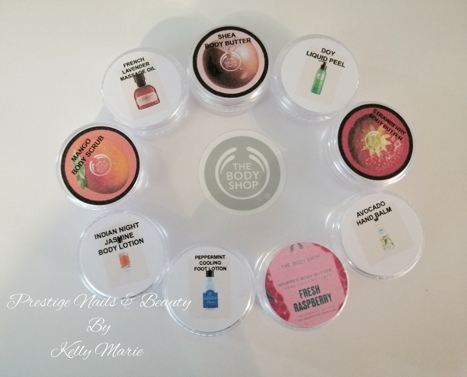 The Body Shop Sample Pots x9 Bath & Body Travel Handbag Size Gift Treat ...