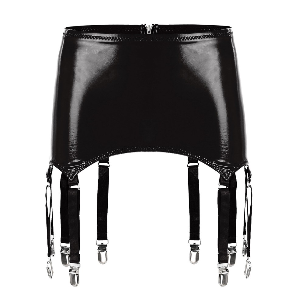 UK Mens Underwear Suspenders Wetlook Garter Belt with Metal Clips for ...