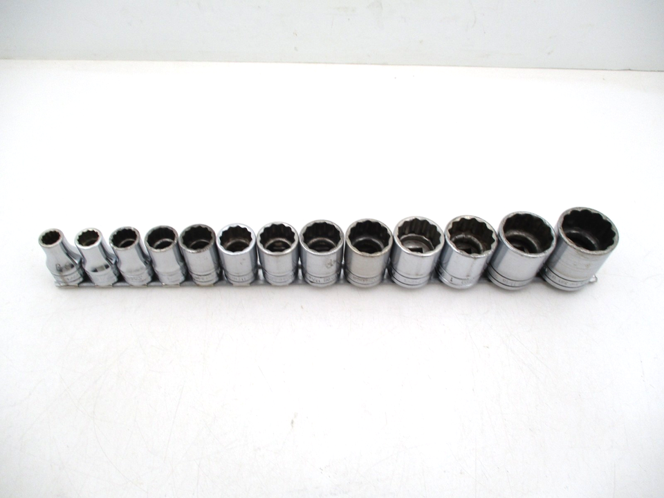 SNAP-ON 13 Pc SAE Shallow Socket Set 1/2" Drive 12 Point 3/8" to 1-1/8 ...
