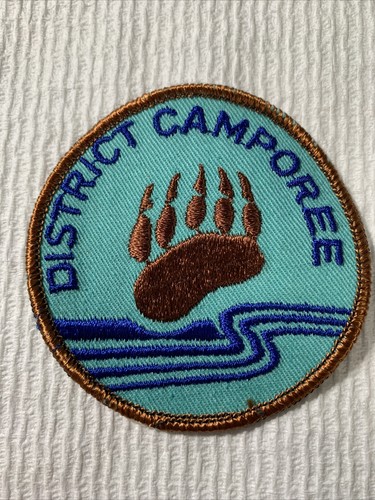 Boy Scout America BSA Vintage District Camporee Bear Claw Round Twill ...