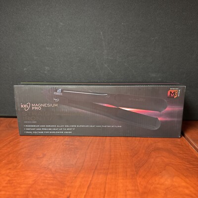 ION Magnesium PRO 1-1/4" Straightening Iron #301676 Black BRAND NEW ...