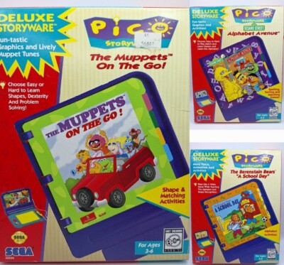 3 SEGA Pico Storyware Muppets On The Go, Sesame Street, Bernstein Bears ...