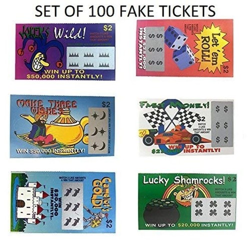 (100) Fake Lotto Lottery Tickets Prank Joke - Funny Novelty Gag Joke | eBay